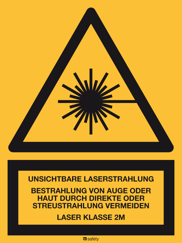 Warnschilder, Unsichtbare Laserstrahlung Bestrahlung von Auge oder Haut ...