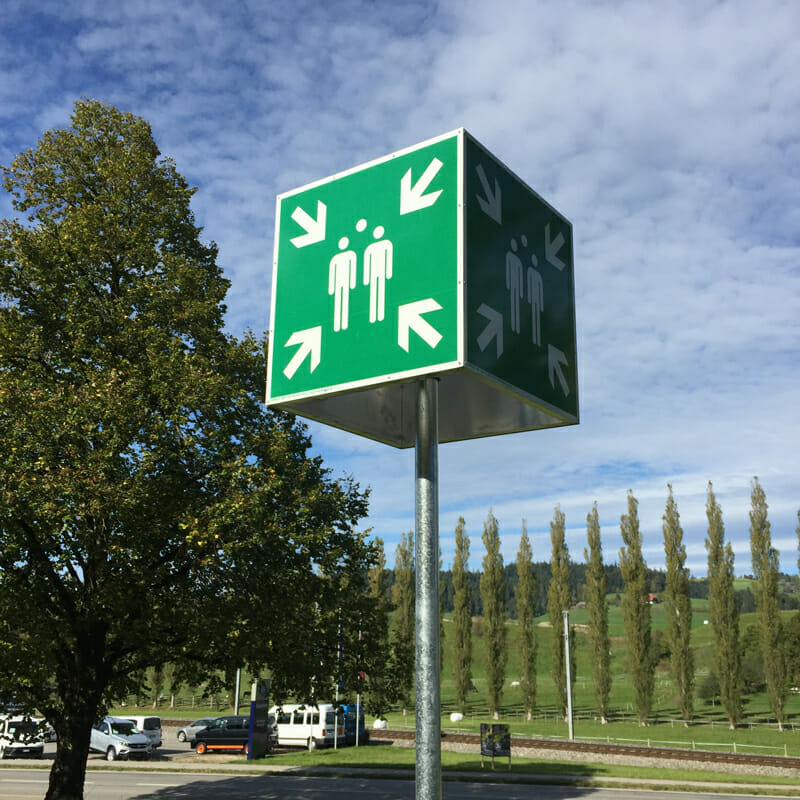 Point de rassemblement Ensemble Cube - Hauser Feuerschutz AG